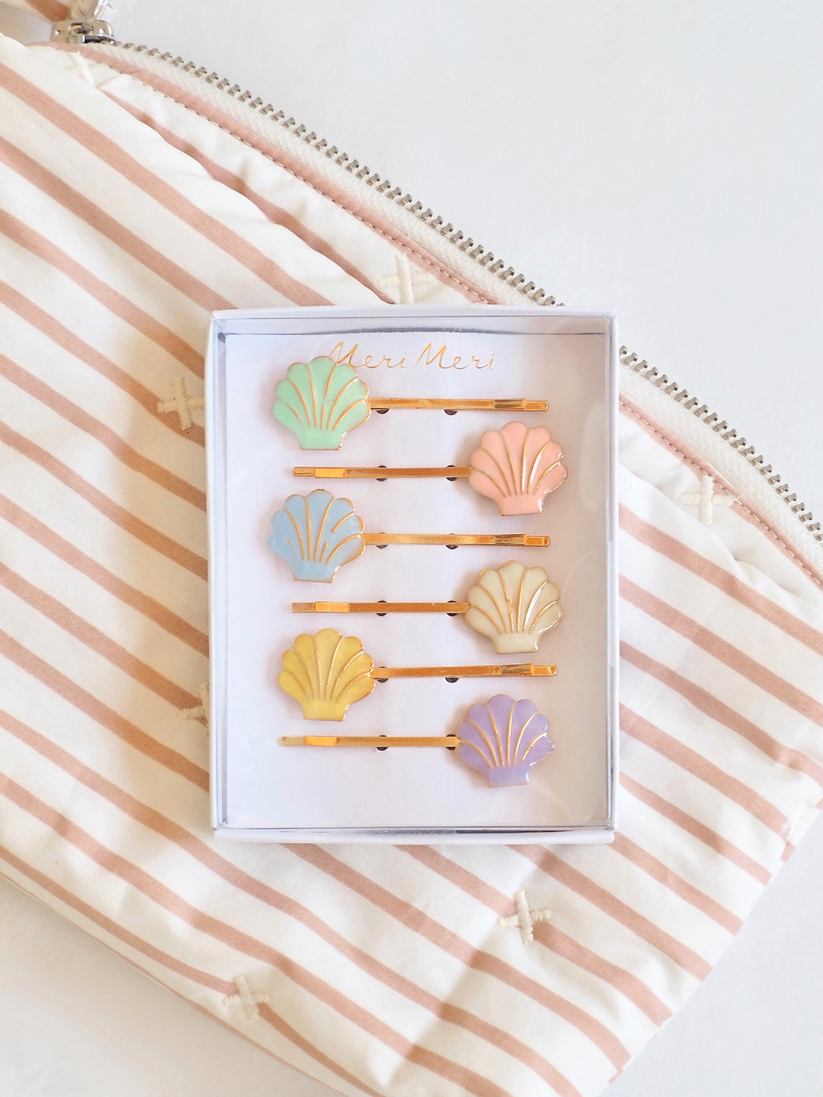 Enamel Shell Hair Slides